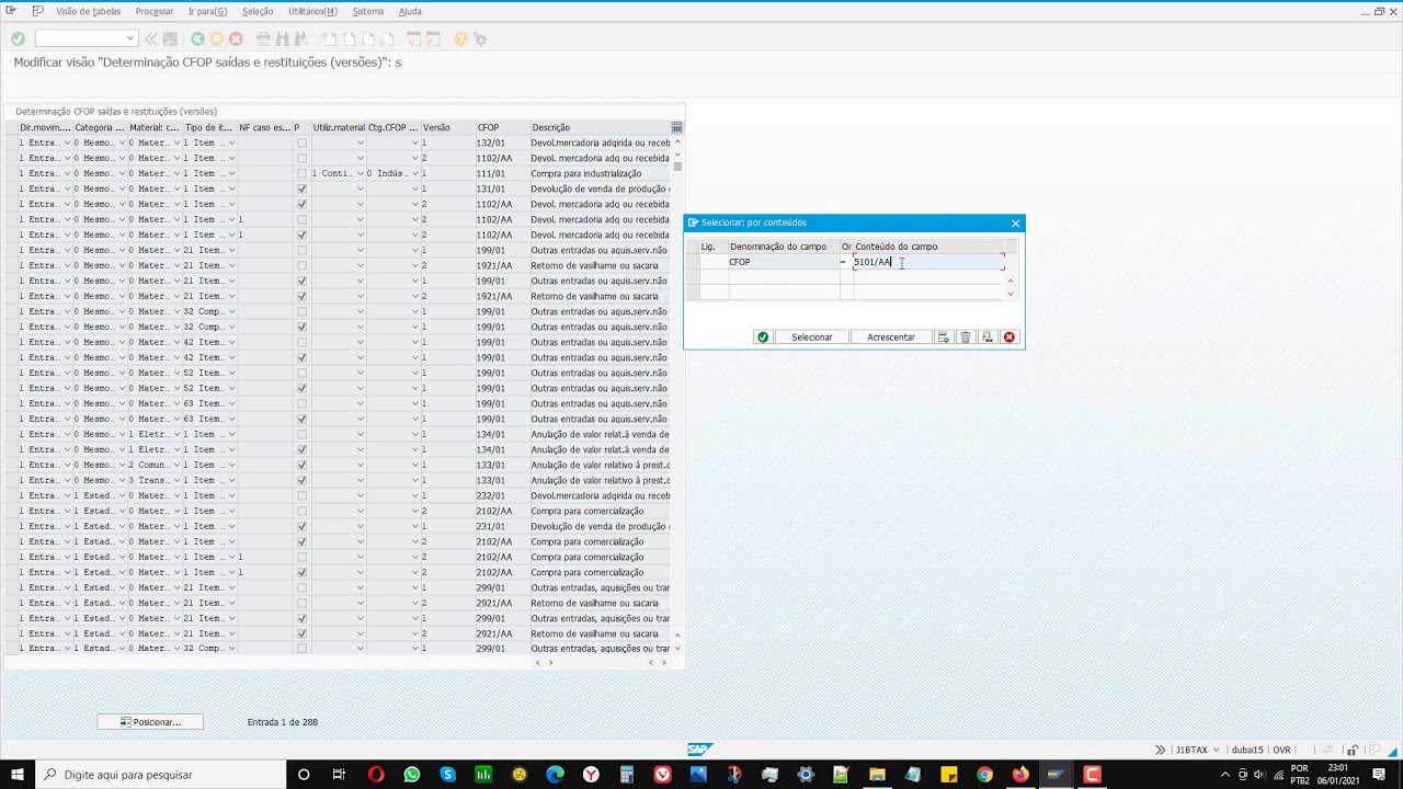 SAP MÓDULO SD ENCONTRAR UMA CFOP J1BTAX - YouTube