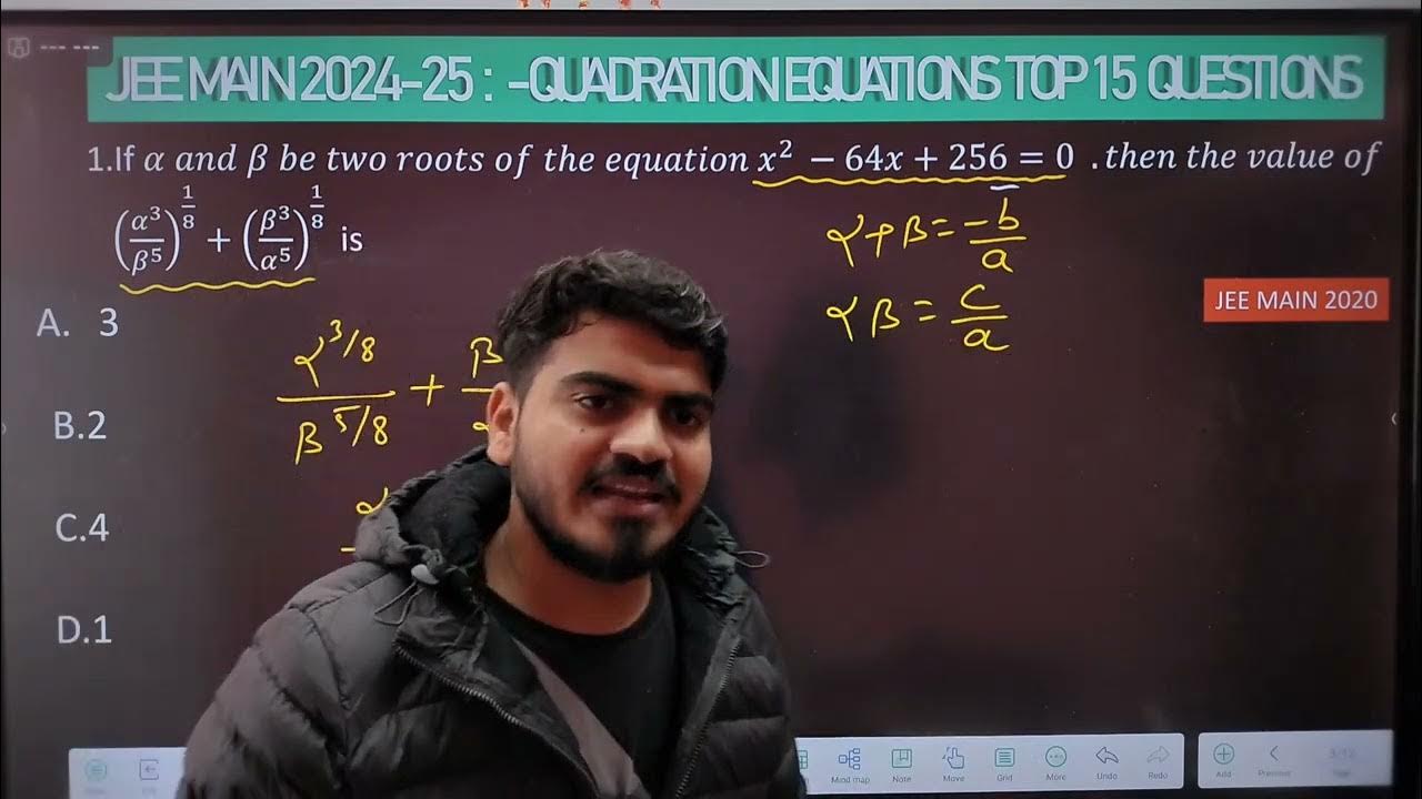 Quadratic equation JEE mains PYQ'S Math's by kumar Sandeep sir #quadraticequation #jee - YouTube