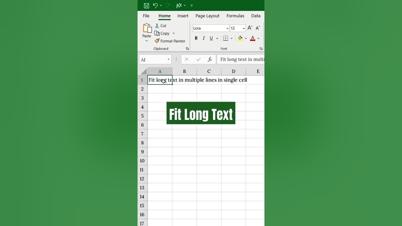 Fit Long Text in One Cell: Wrap Text in Excel - YouTube