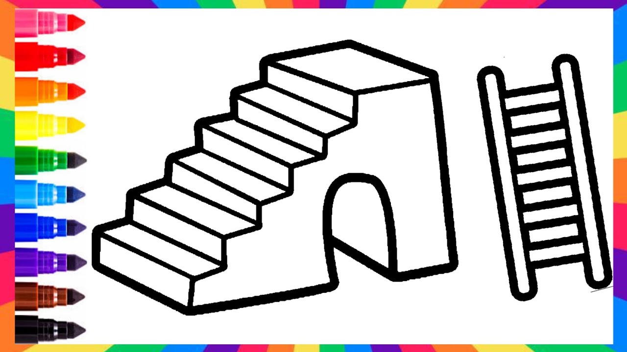 🪜How To Draw Ladder And Stairs 🪜| Step By Step Drawing For Kids - YouTube