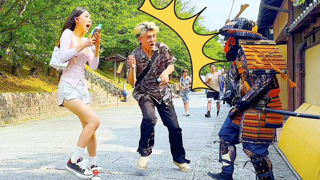 #112 SAMURAI Statue Prank in Kyoto Japan | Awesome Shogun Mannequin ...