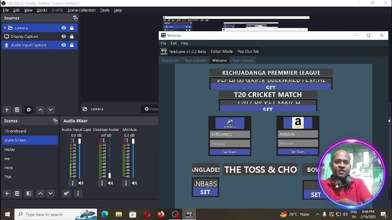 Live Demo Brought Cust Local Cricket Match with Scoreboard Overlays ...