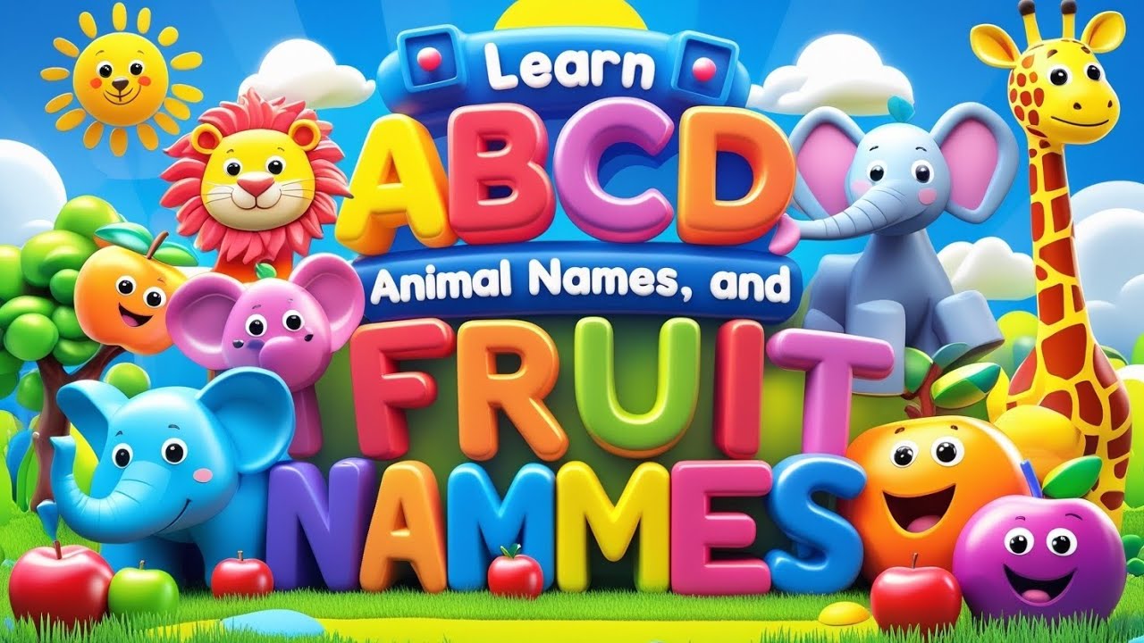 Learn ABCD, Animal Names, and Fruit Names | Fun Educational Video for ...