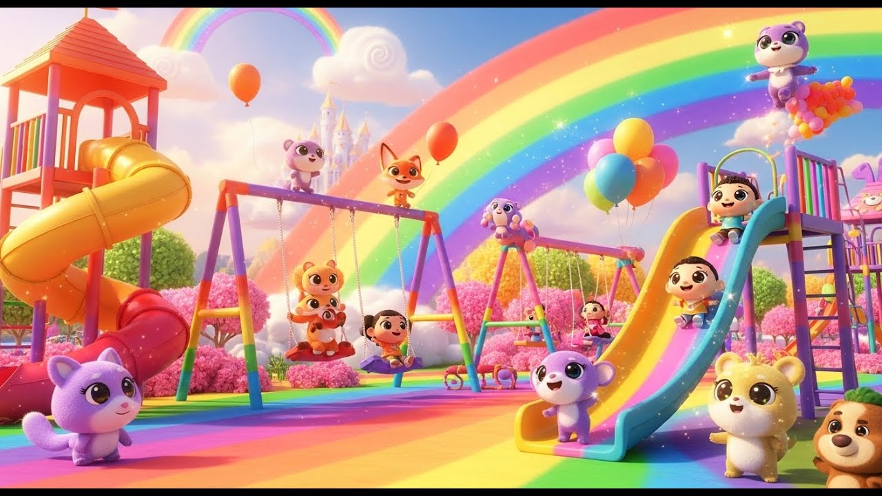 Rainbow Park Full of Colors and Fun 🌈🏞 | Preschool Color Learning Video ...