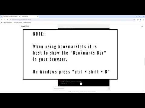 Bookmarklet Demo - ChatGPT - Paste Ready Bookmark Response - YouTube