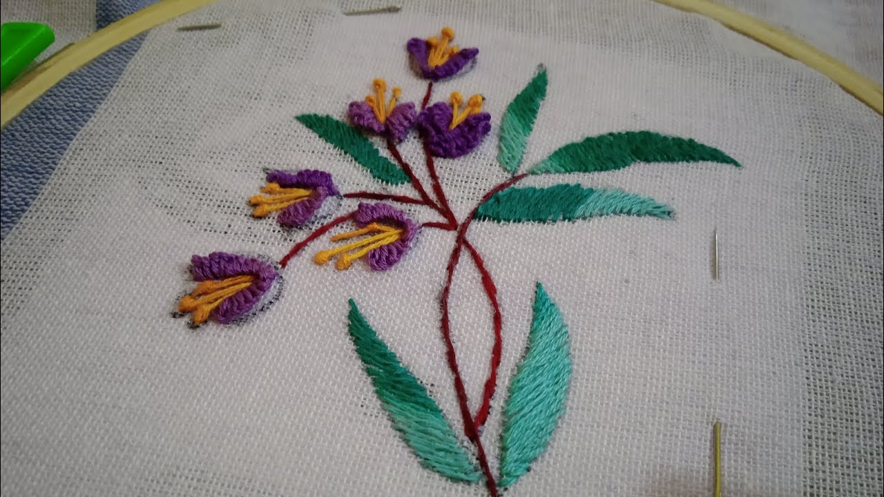 Simply flower embroidery hand designs|daily hand embroidery#handcrafts# ...