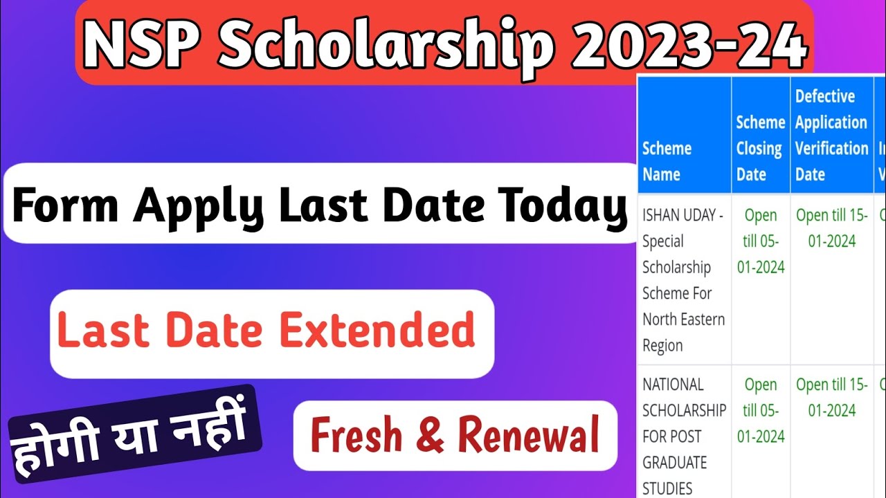 Nsp Scholarship 2023 24 Date Extended Hogi Ya Nahi Nsp Scholarship