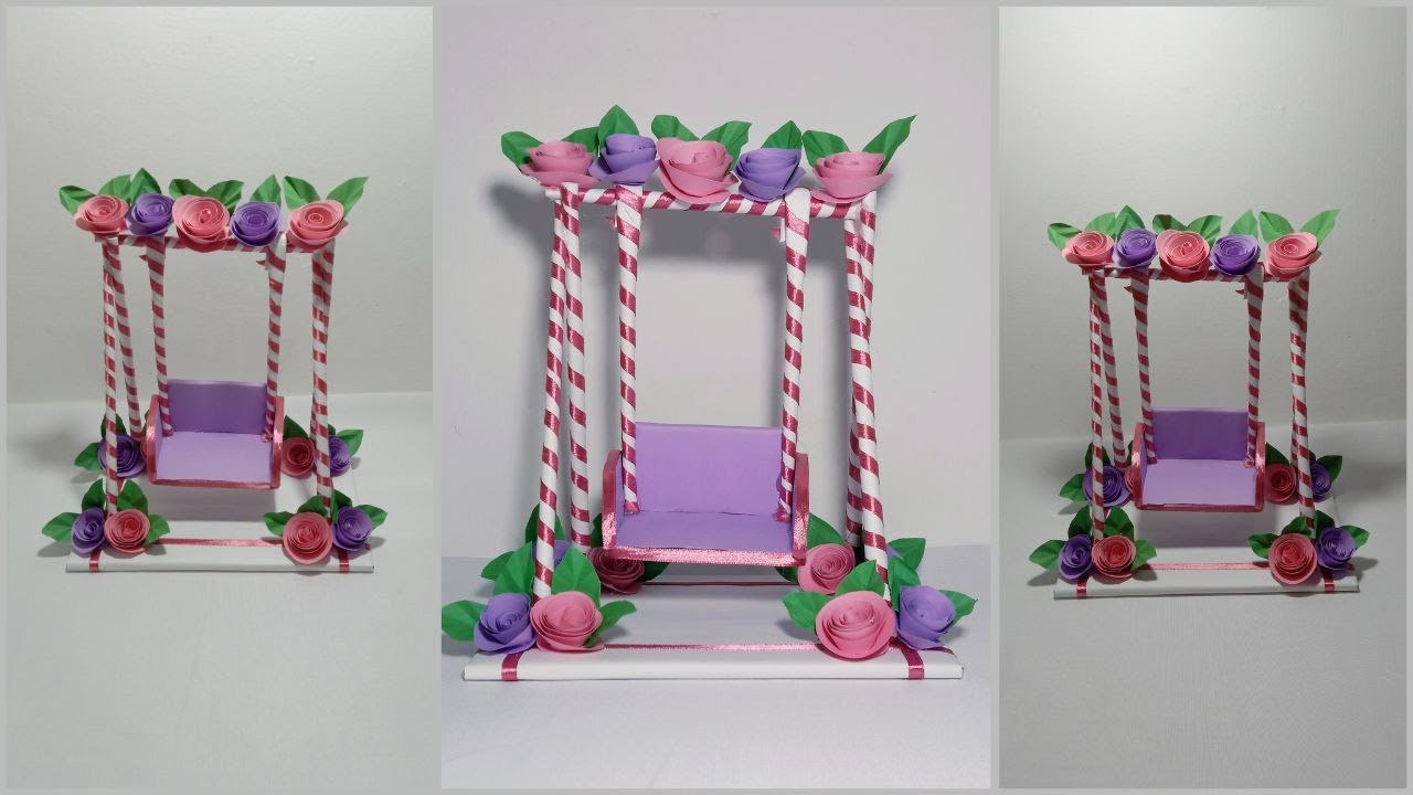 How to make a DIY paper Swing / DIY Miniature Swing Making at Home ...