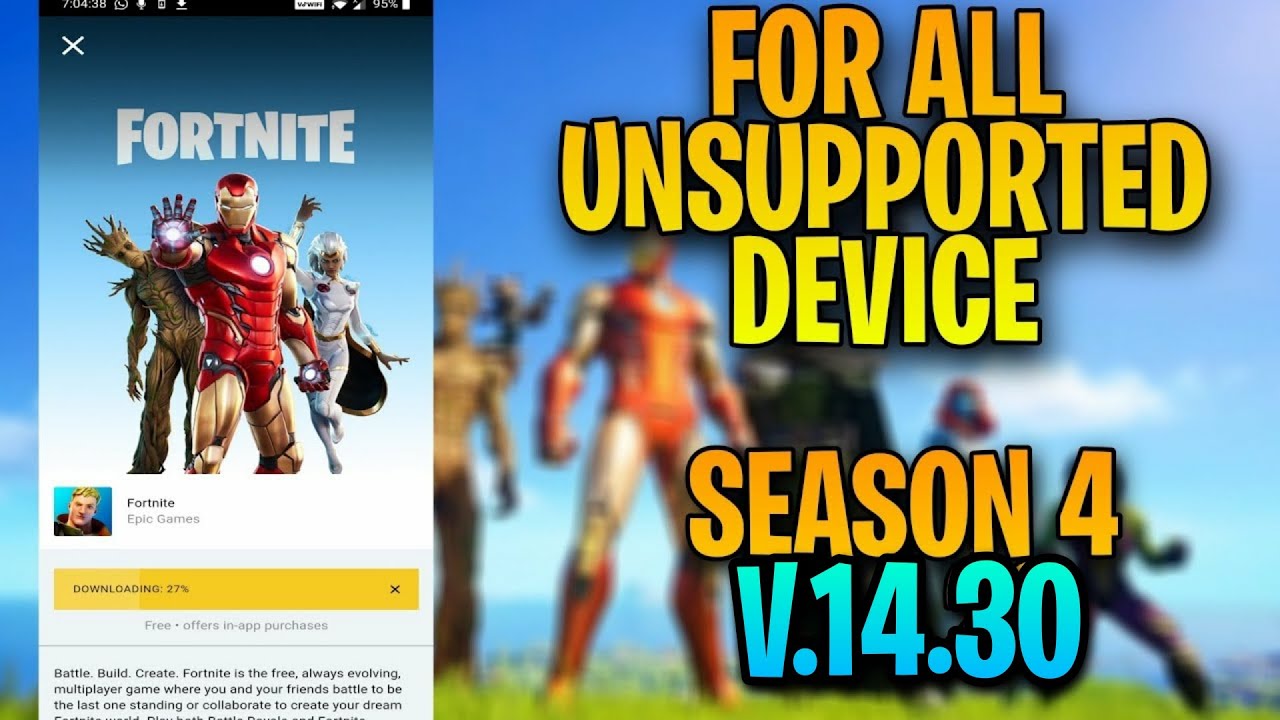 Download V.14.40 Fortnite on unsupported Android Device - YouTube