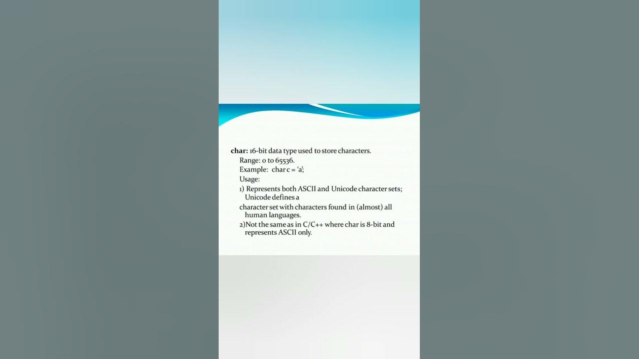 Java Part 11 Datatypes In Java Long Double Char Float Boolean Shortsyoutube