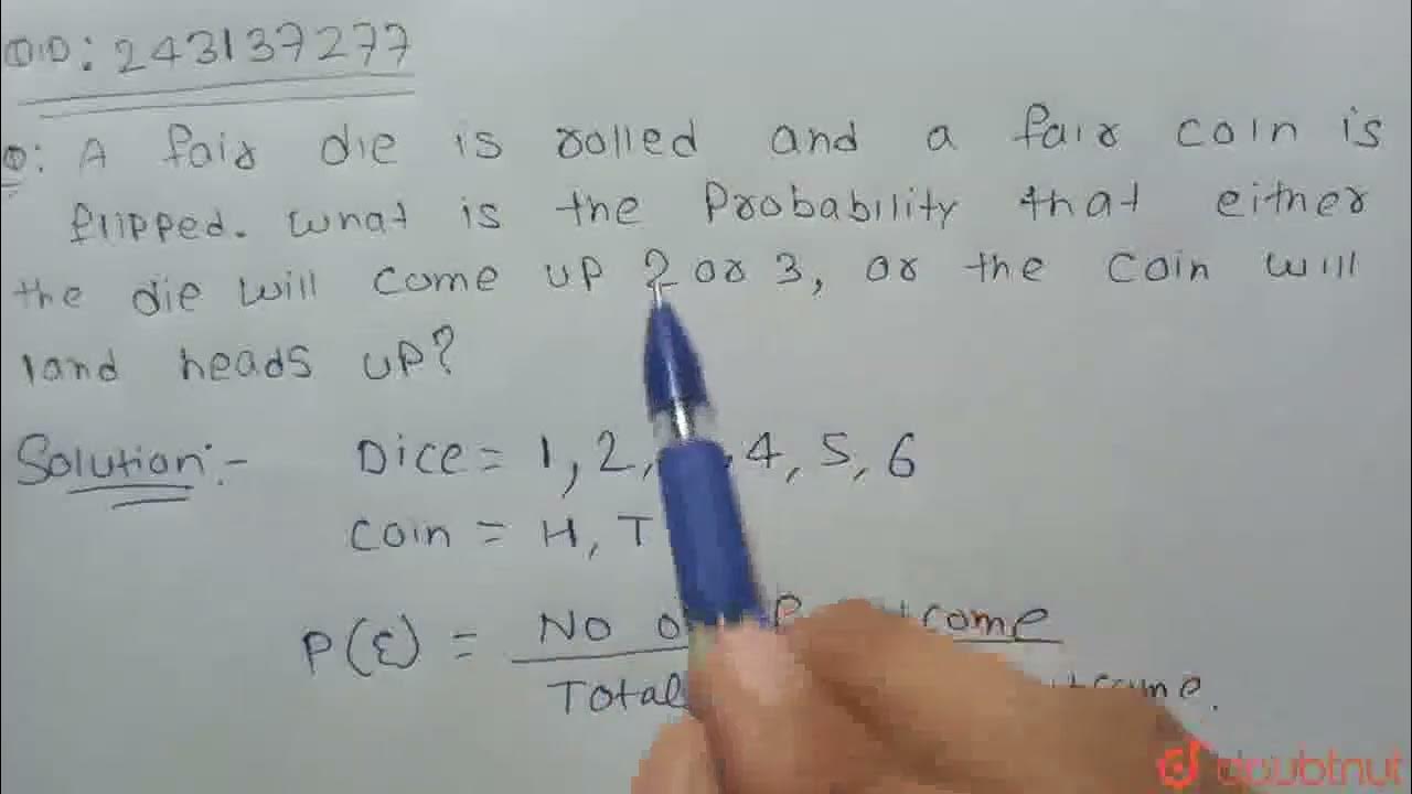A fair die is rolled and a fair coin is flipped. What is the probability that either the die wil ...