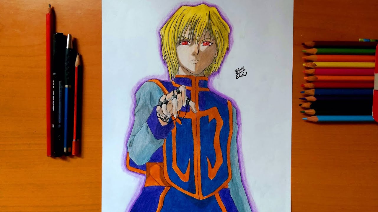 Drawing Kurapica the chain user (HxH) - YouTube