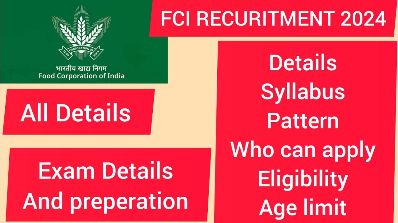 FCI RECURITMENT - DETAILS AND PATTERN, SYLLABUS | DETAIL OF POSTS | # ...