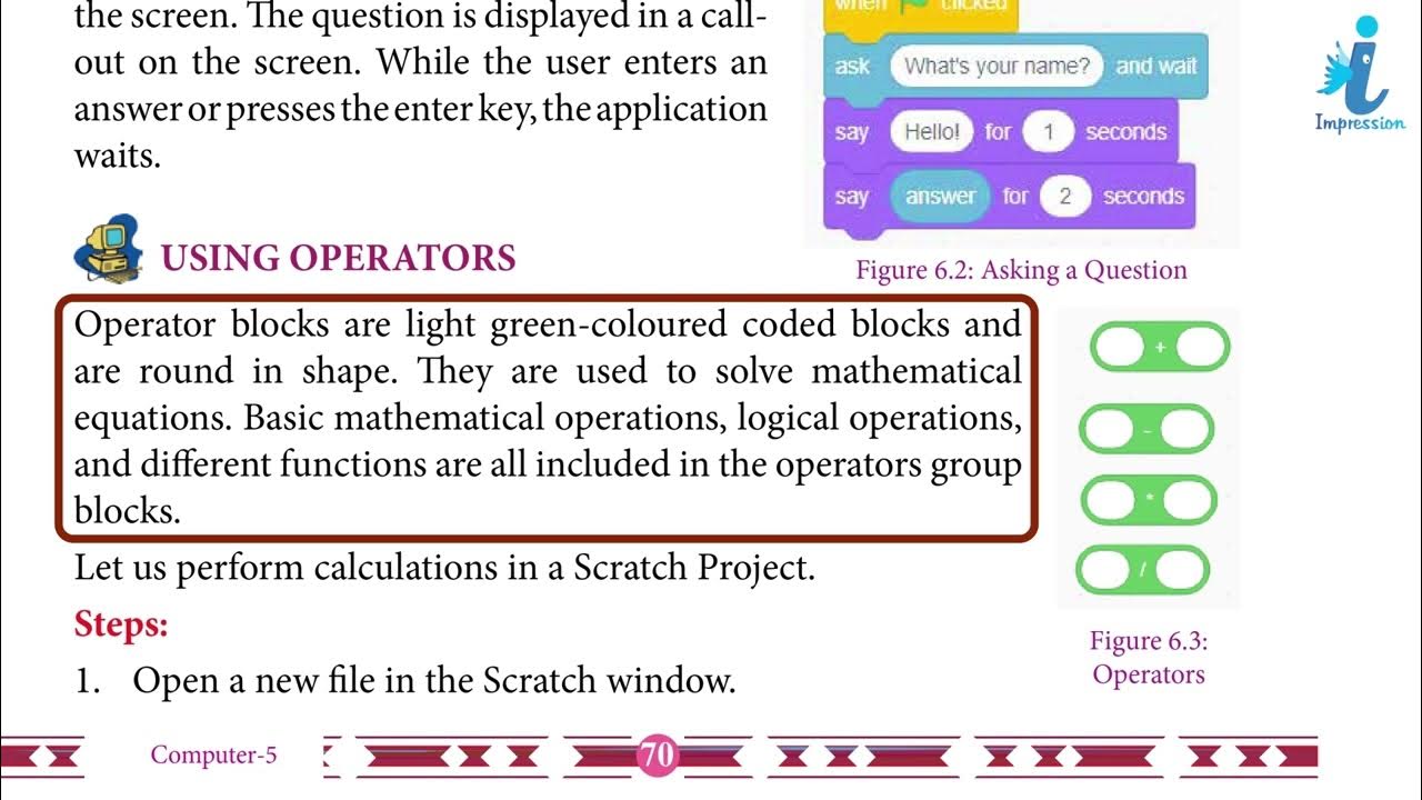Computer Class - 5 Chapter - 6 Programming In Scratch | Impression Publication - YouTube