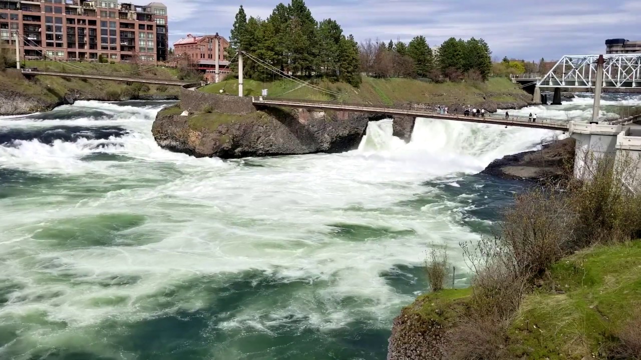 Spokane Falls during spring runoff - YouTube