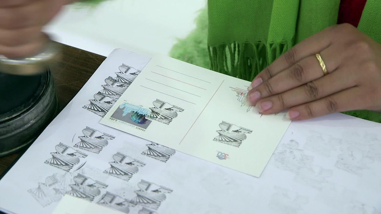 A high-tech stamp for the Saint-Gobain's 350th anniversary - YouTube
