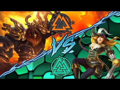 Smite: Battle for #1 NA Powdered's Master border Freya! Intense Brawl ...
