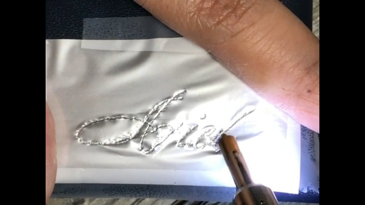 Silver Foil on Leather using the Lettering Foil Pen Part 1 - YouTube