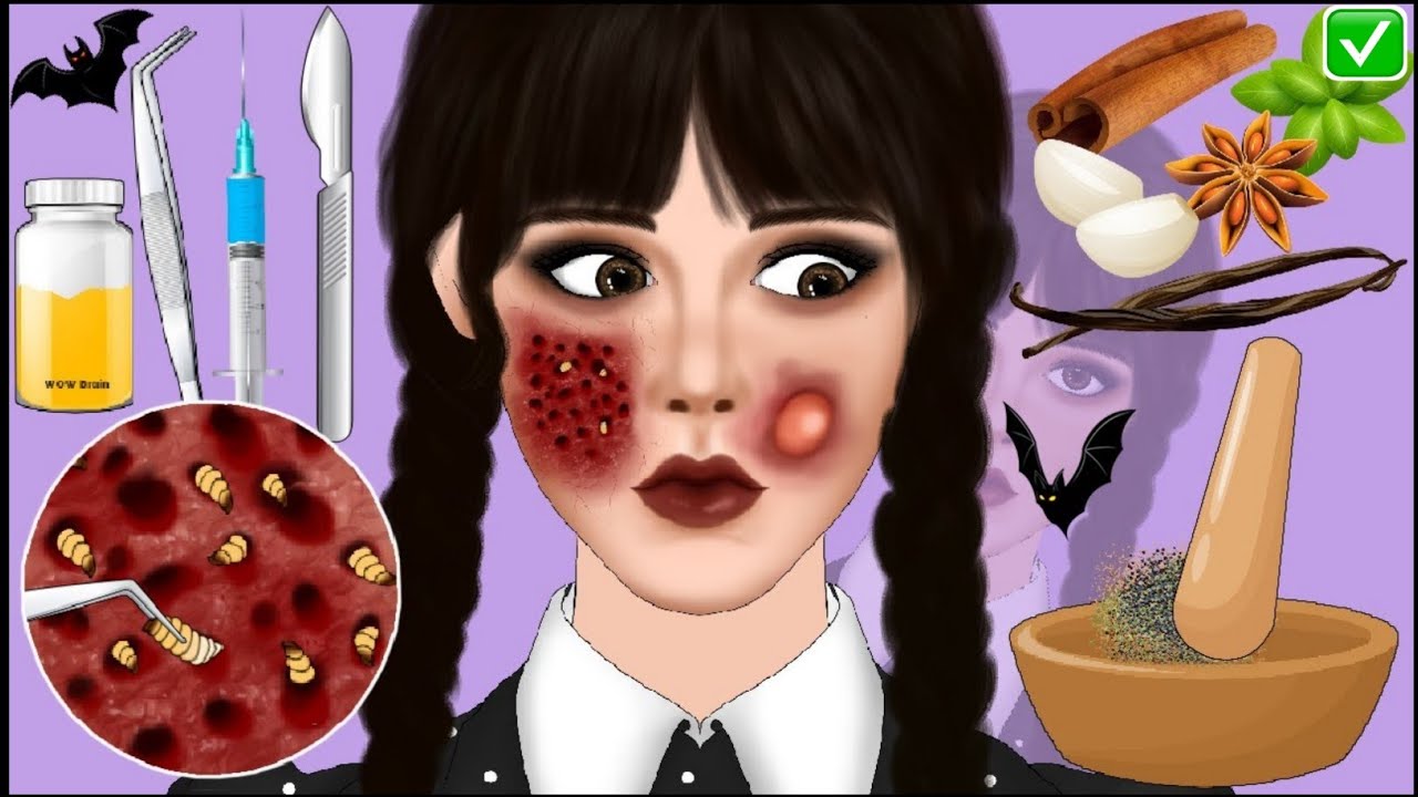 ASMR Zombie makeup animation |face pimple removel animation#blackhead# ...