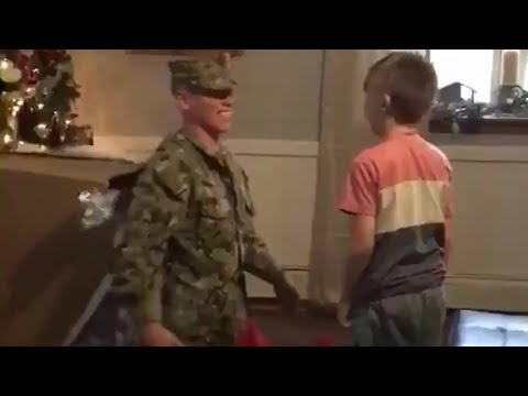 Military Dad Surprises Son For Christmas - YouTube