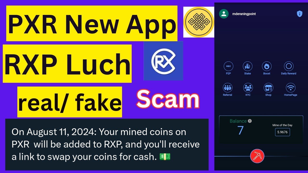 PXR Network New App luch 😲 || New App RXP Network real/fake - YouTube