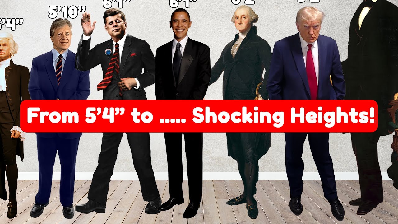 ALL US Presidents Height Comparison 1789–2025 | From George Washington ...