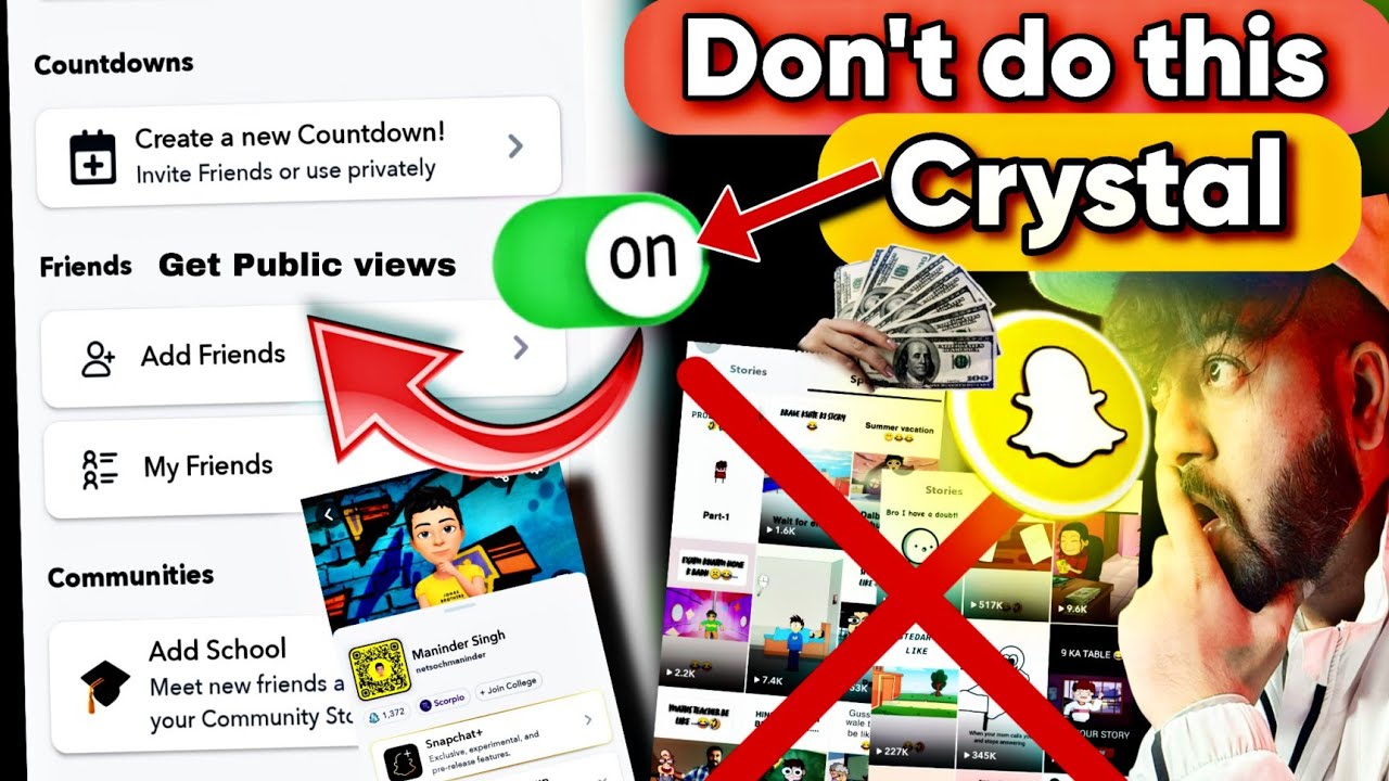 Snapchat earning nhi hogi | snapchat crystal not received problem in ...