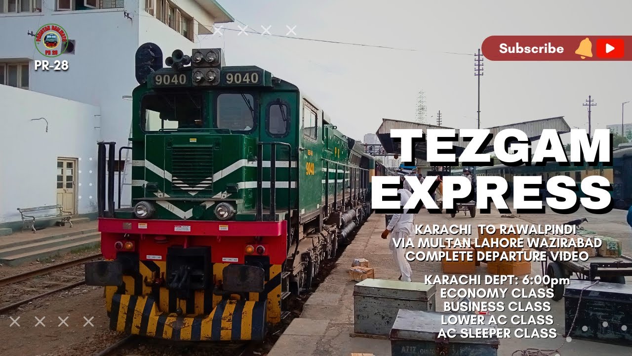 Tezgam Express with GEU-40 9040 departs Karachi Cantt Station| Karachi ...