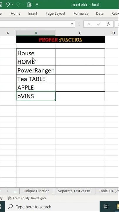 Excel Formula & Tricks - How to Change Unordered Texts to Proper Case | #shorts 58 - YouTube