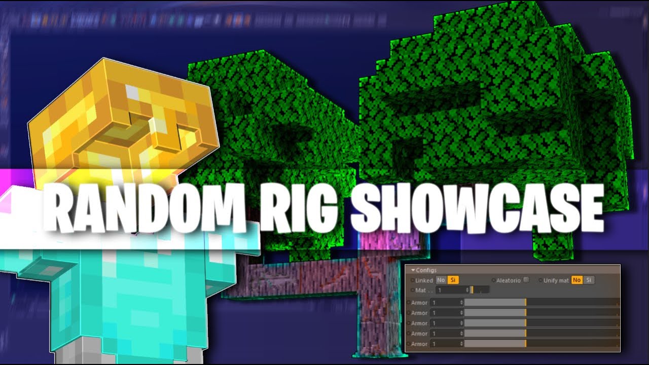 Minecraft Random Rig Demo Showcase | (BETA EDIT) | C4D Minecraft ...
