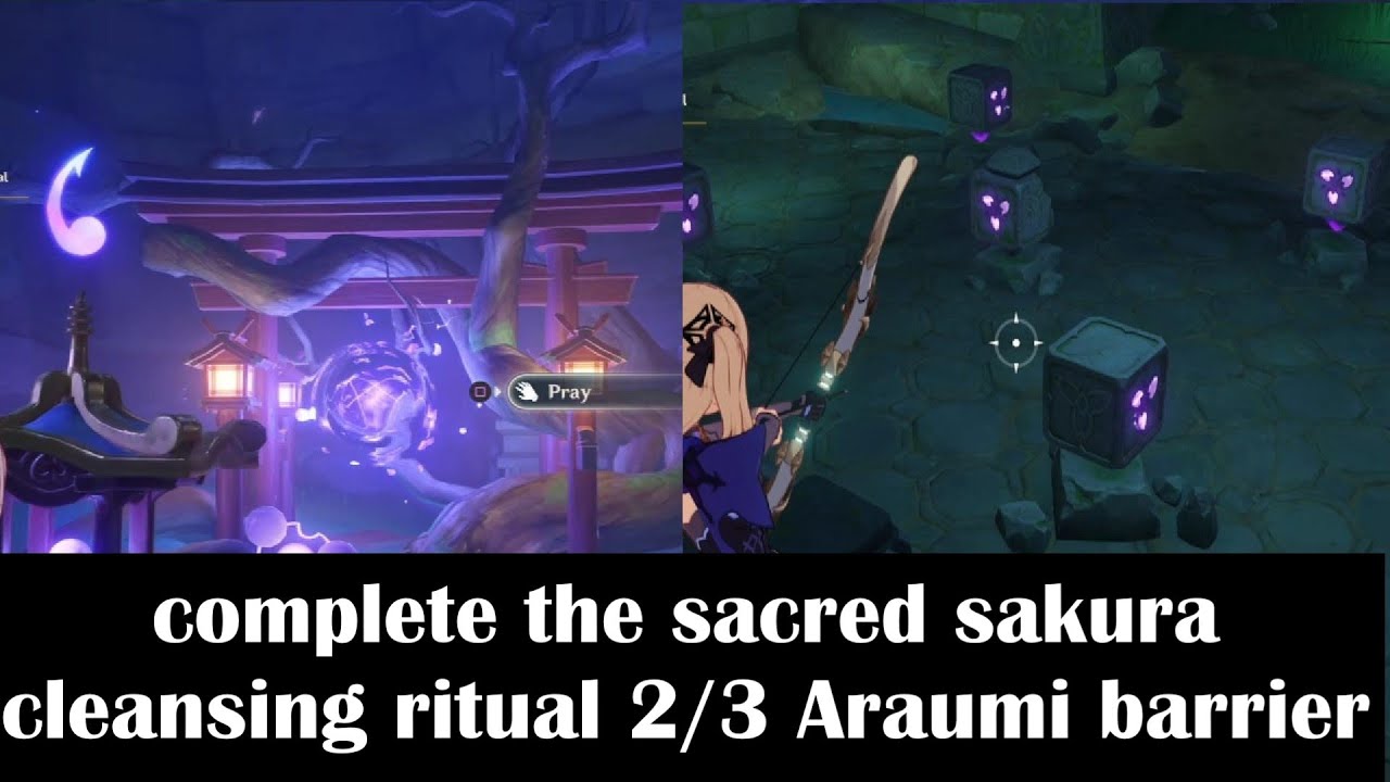 Complete the sacred sakura cleansing ritual 2/3 Araumi barrier Genshin ...