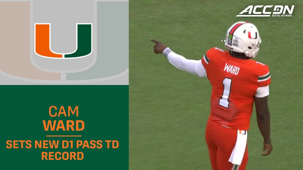 Miami's Cam Ward Sets New D1 Passing Touchdown Record - YouTube