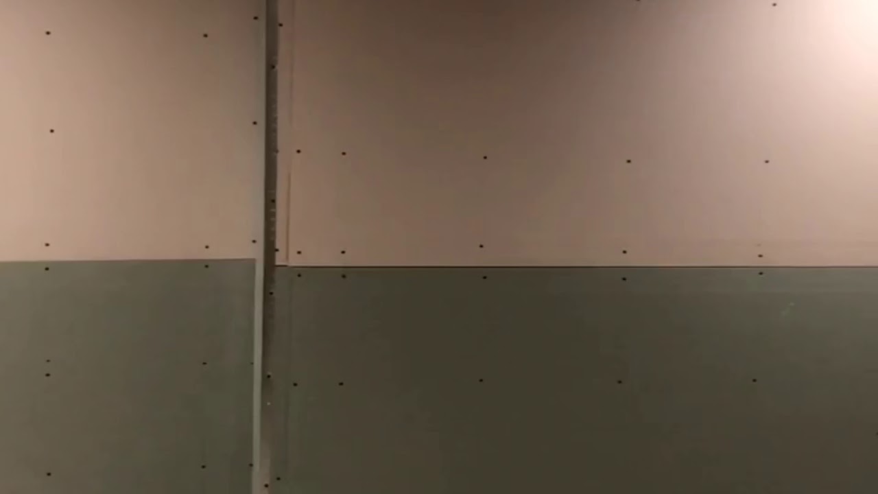 Basement Renovation Drywall and Spackle finish - YouTube