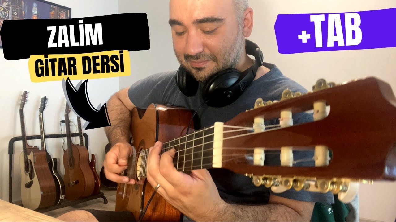 ZALİM | Gitar Dersi | Tablı Normal ve Yavaş Çalım - YouTube
