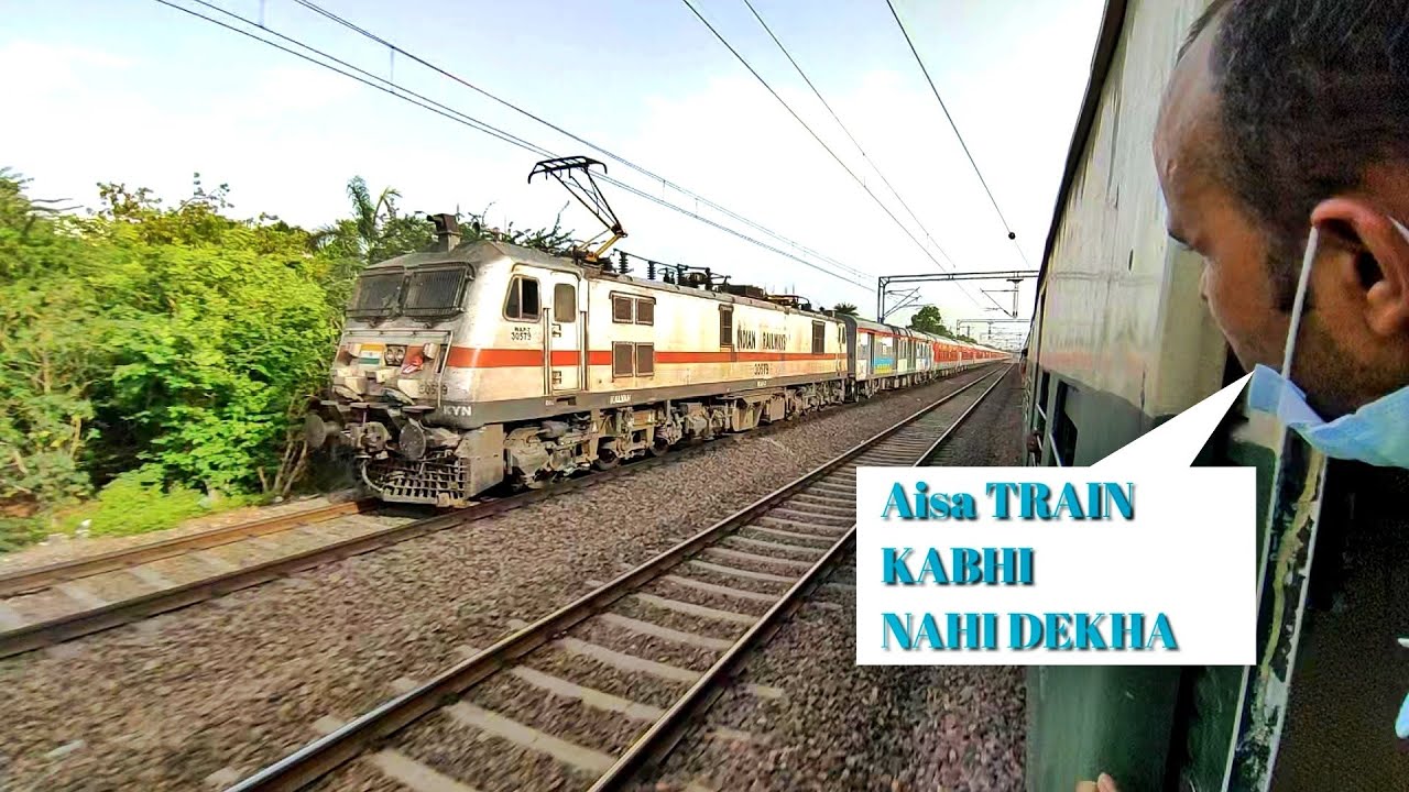 Train Race- PUSH PULL CSMT RAJDHANI furiously overtakes Palwal EMU ...
