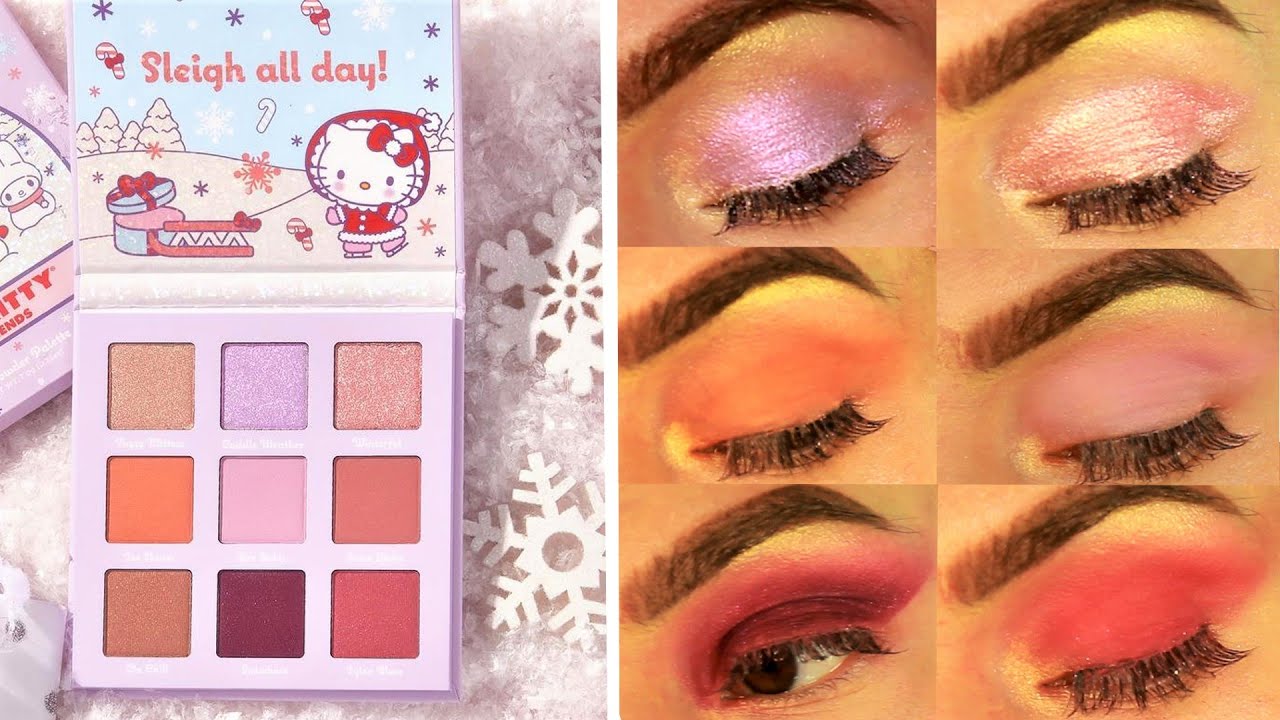 Colourpop x Hello Kitty Palette | Eye Swatches! - YouTube