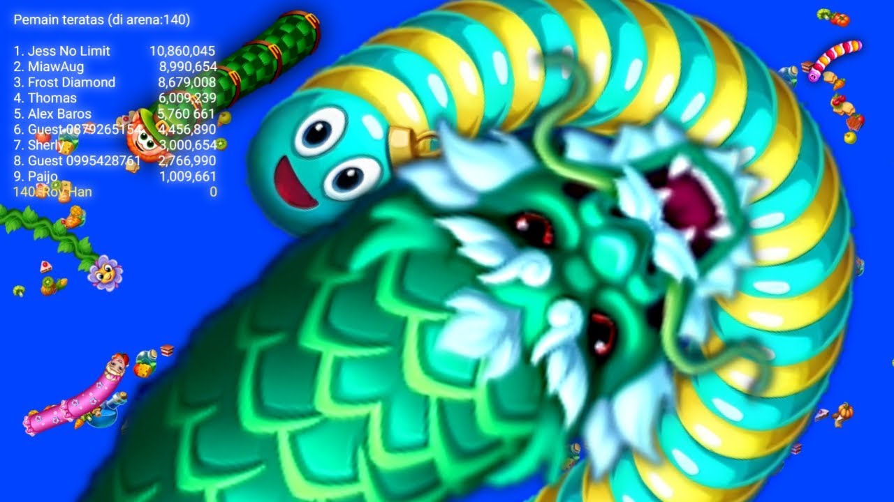 CACING BARBAR VS CACING BESAR ALASKA - WORMS ZONE.IO GAMEPLAY - XMOOD ...