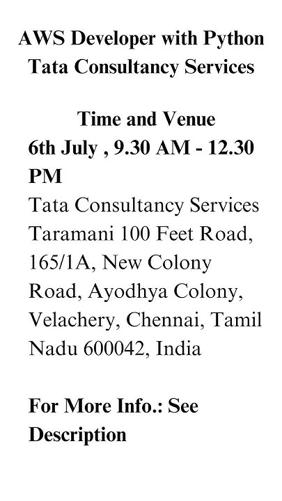 AWS Developer with Python Tata Consultancy Services - YouTube