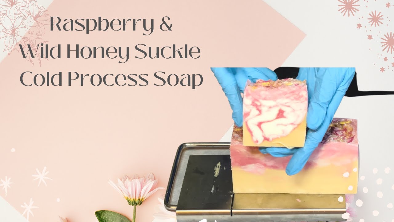 Raspberry and Wild Honeysuckle Cold Process Soap - YouTube