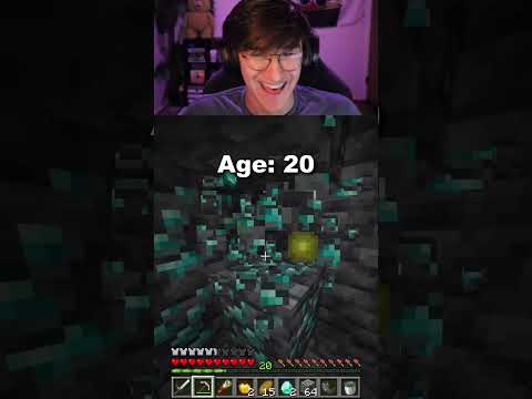 Mining Diamonds at Different Ages in Minecraft 😳💎