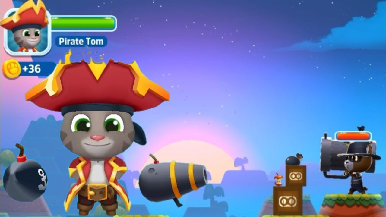 Tom pirate water balloon fight part 6 - talking Tom splas force # ...