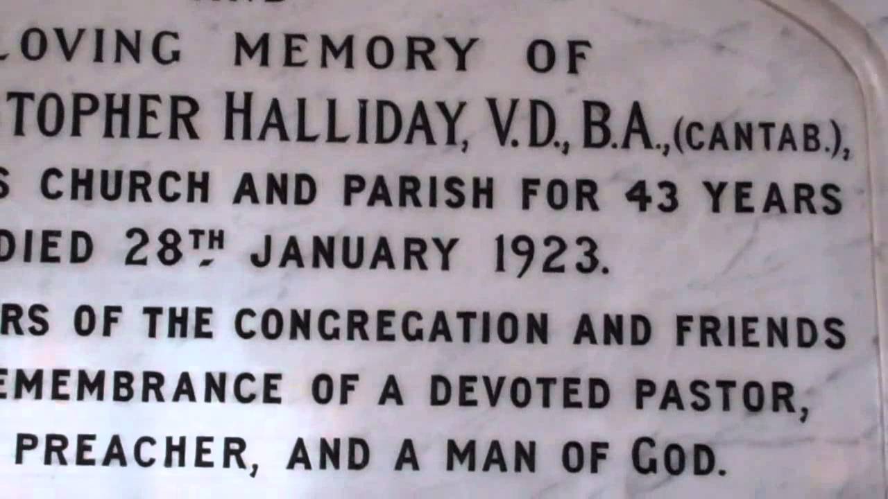 Reverend Christopher Halliday Memorial Auld Kirk Tayport Fife - YouTube