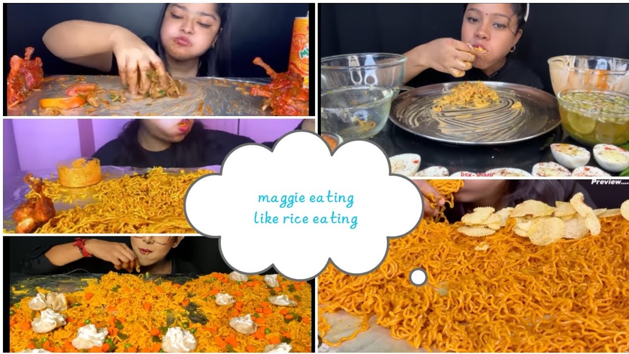 MAGGIE EATING LIKE RICE EATING #maggirecipe #mukbang - YouTube