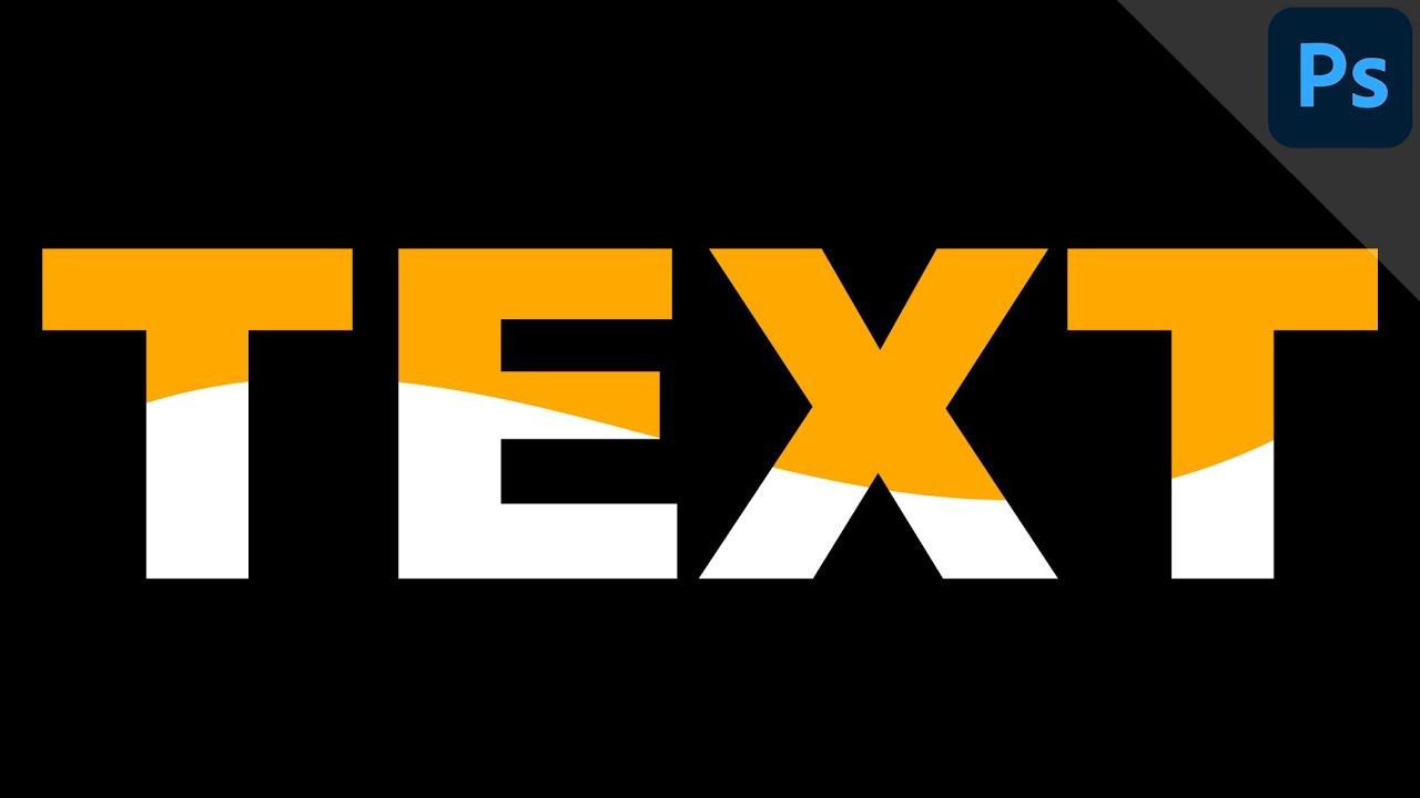 Split color text with wave effect | Text in 2 colors | PHOTOSHOP ...