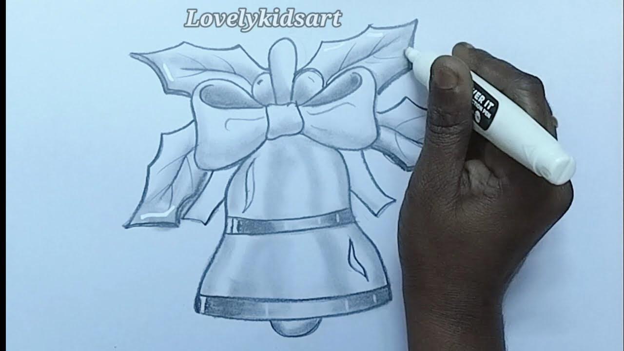 How to draw Bell for christmas easy pencil drawing for beginners and ...