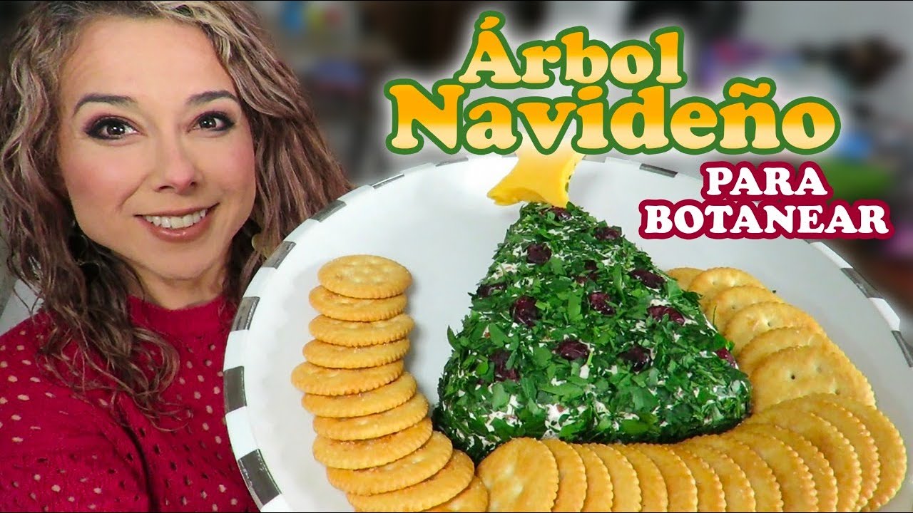 Queso con tocino y nuez en forma de Árbol de Navidad/Botana navideña ...