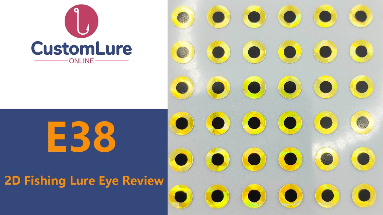 E38 2D Flat Stick-on Gold Holographic Fishing Eyes DIY Lifelike ...