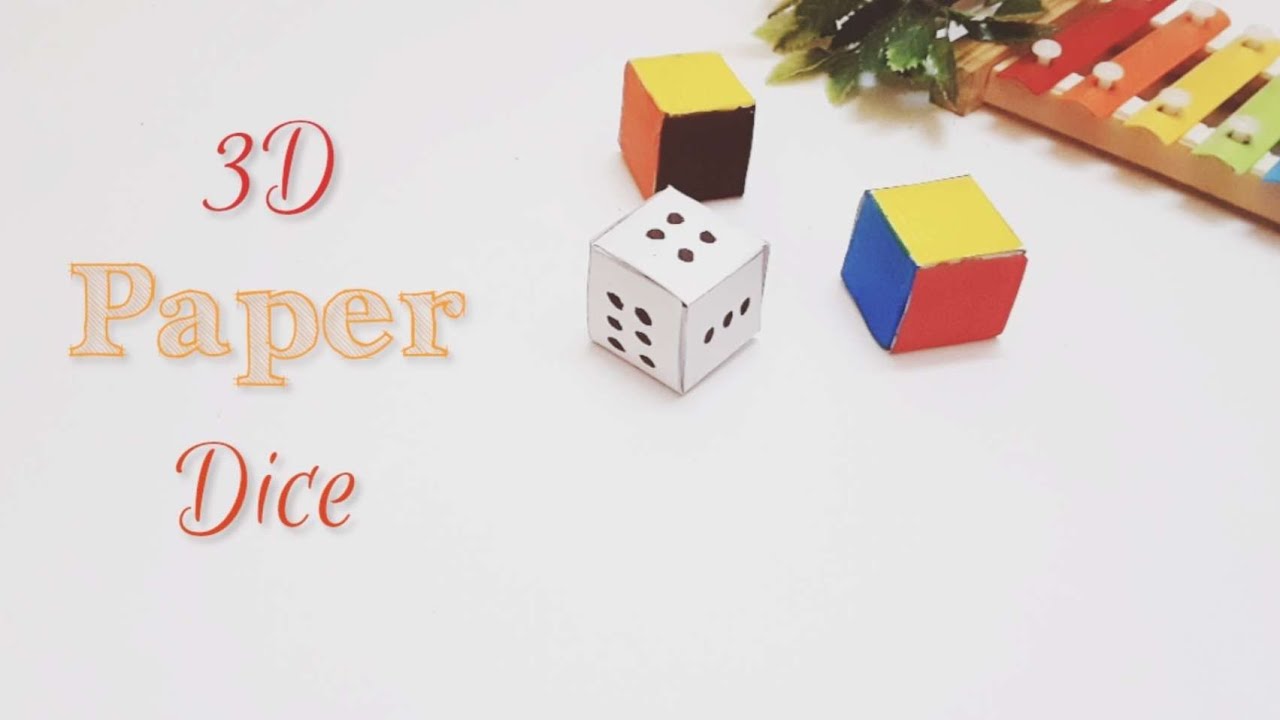3D Paper Dice / how to make a 3D Paper Dice / Colourful 3D Dice for ...