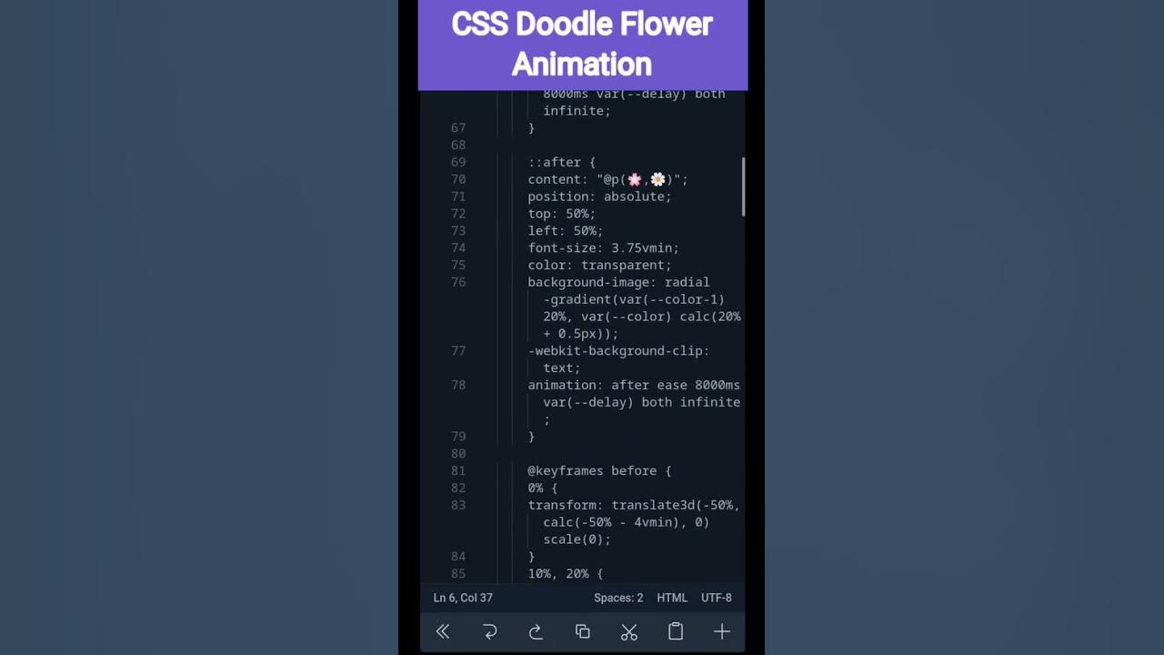 Css Doodle Flower Animation Coding Status Shortcodingvideo Python Animation Css 
