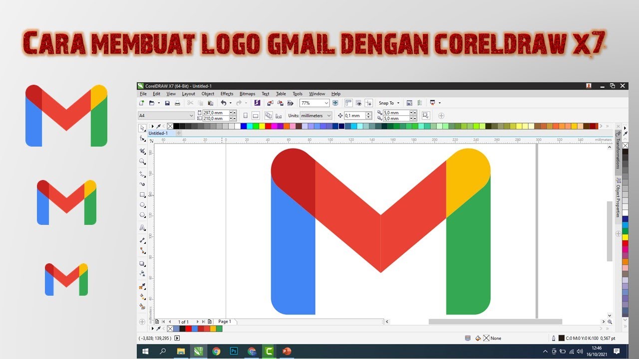 Cara membuat GMAIL LOGO | CorelDraw X7 - YouTube